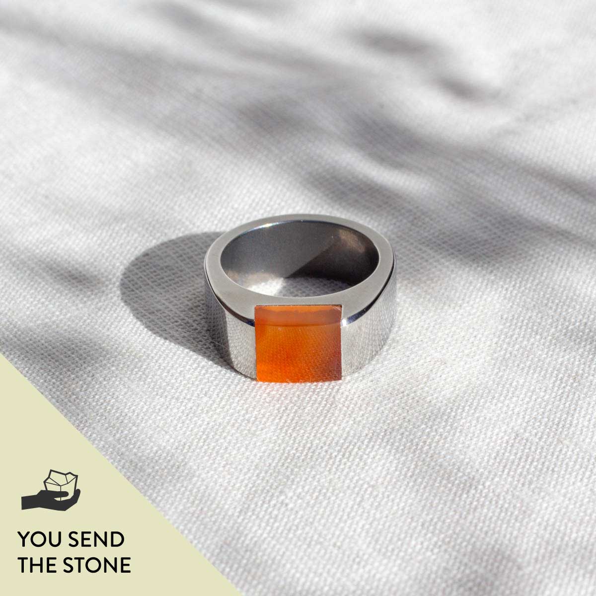 Silver Stainless Steel Signpost Signet Ring - Bring Your Own Stone ...